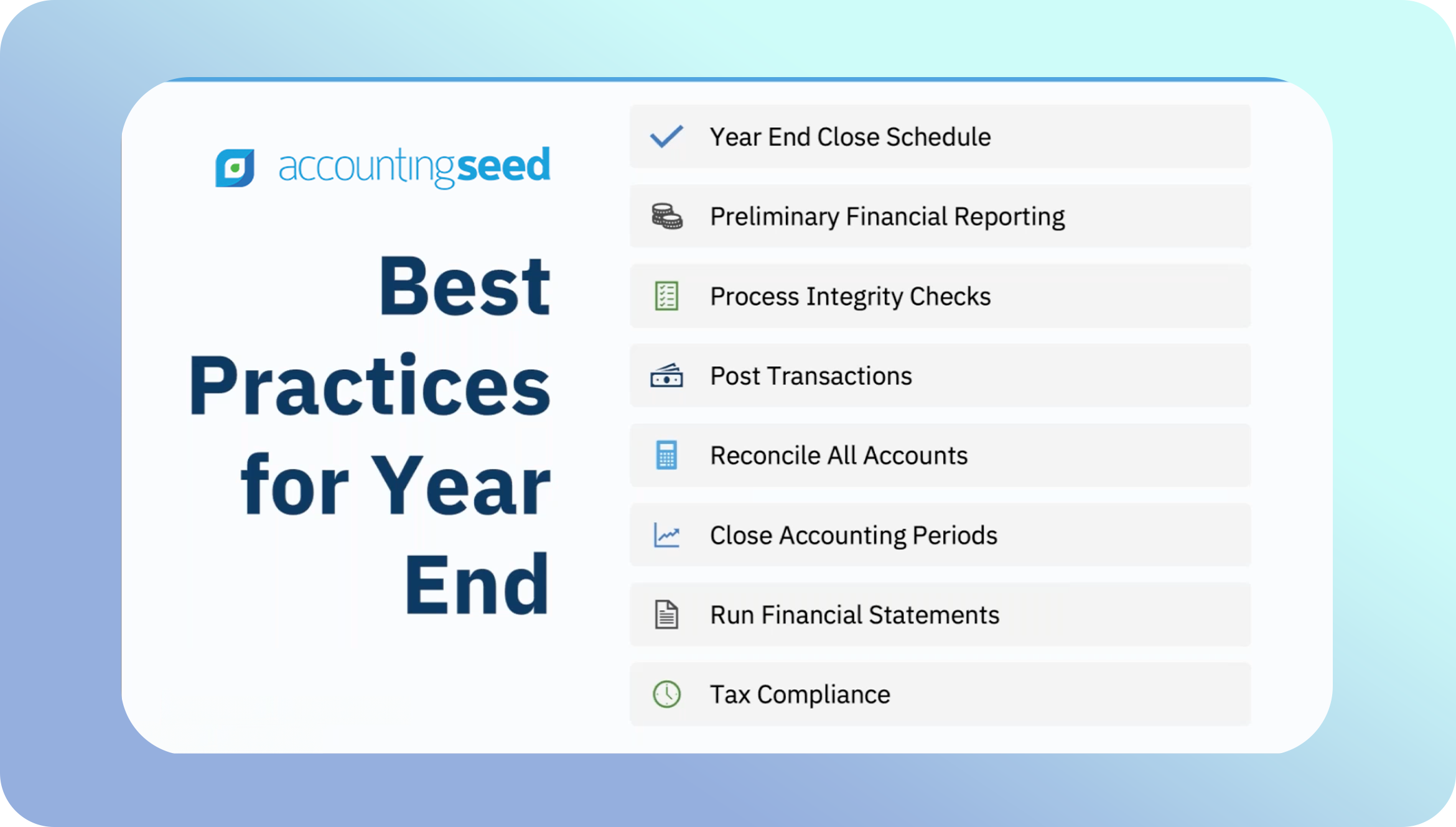Year End Best Practices Part 1 | Accounting Seed