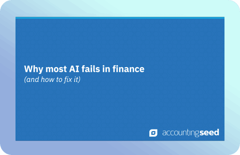 Why most AI fails in finance (and how to fix it) | Accounting Seed